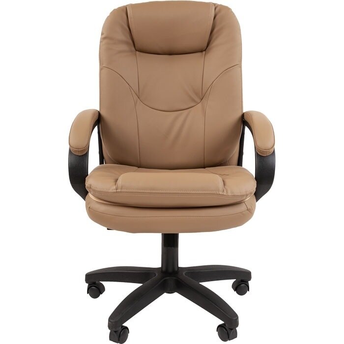 Кресло офисное Chairman 668 LT NEW экопремиум, бежевый, черный пластик, Россия