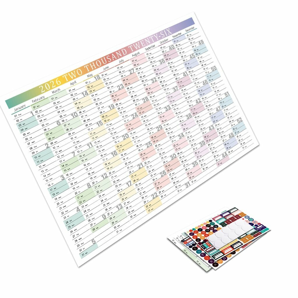 Полный английский настенный календарь на 2026 год трансграничный календарь-10