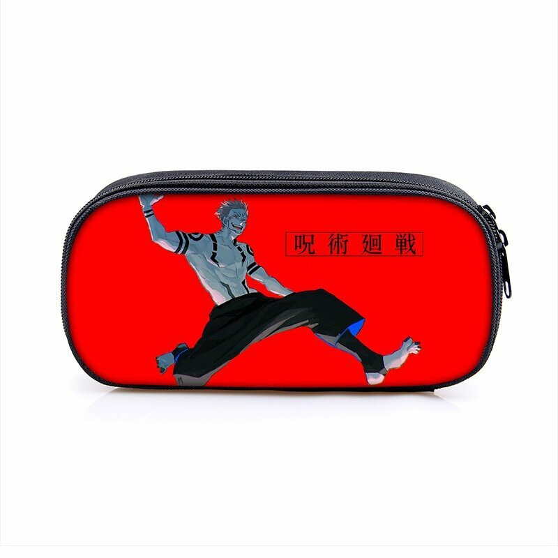 Пенал jujutsu kaisen с большим объемом для студентов и косметики, размер 12