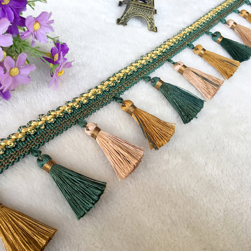 Бахрома декоративная для штор и рукоделия, тесьма с кисточками макраме для шитья и украшения интерьера, 1 метр