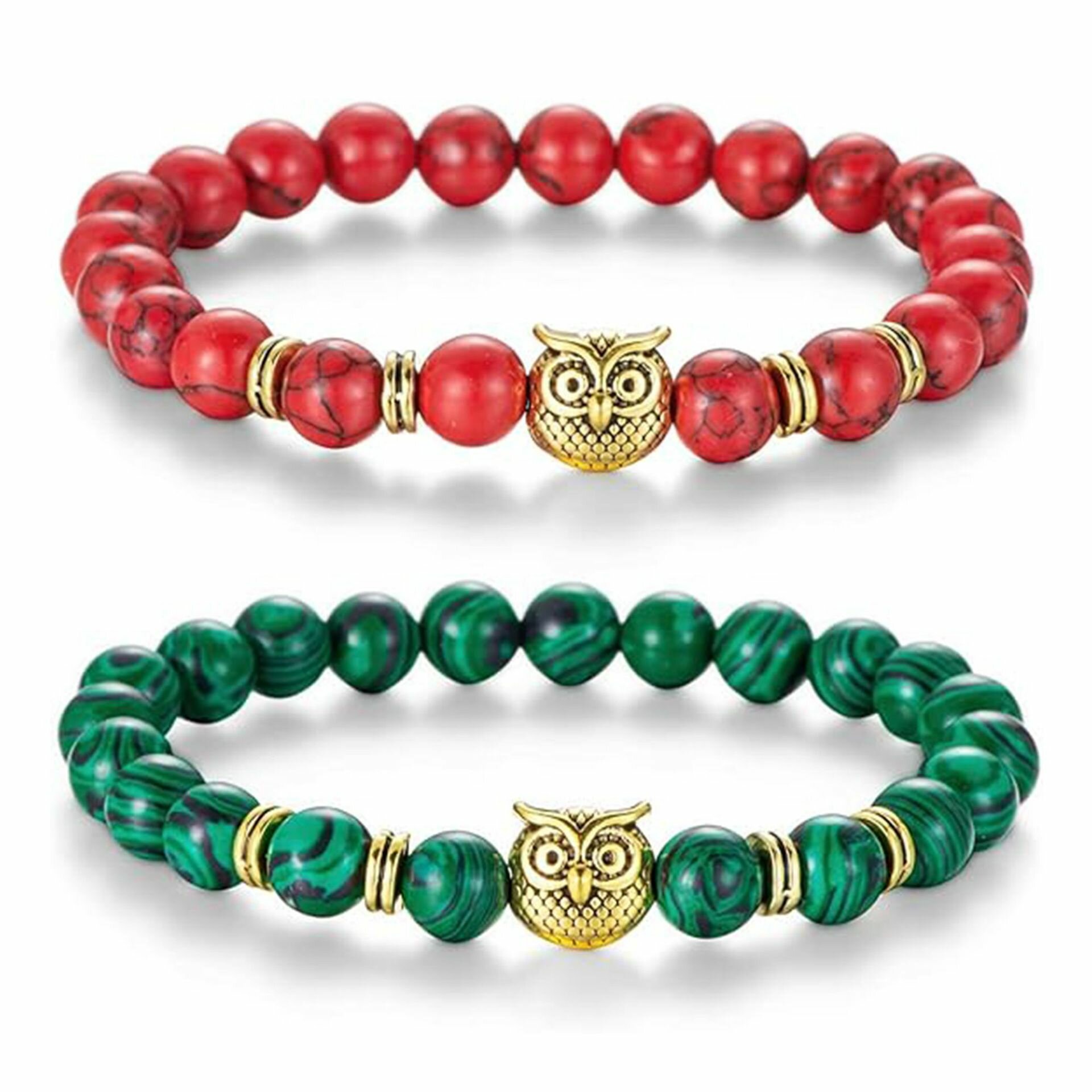 Браслет для гадания, YM 8мм Камень Сова Перо Кристалл Энергия Подарок