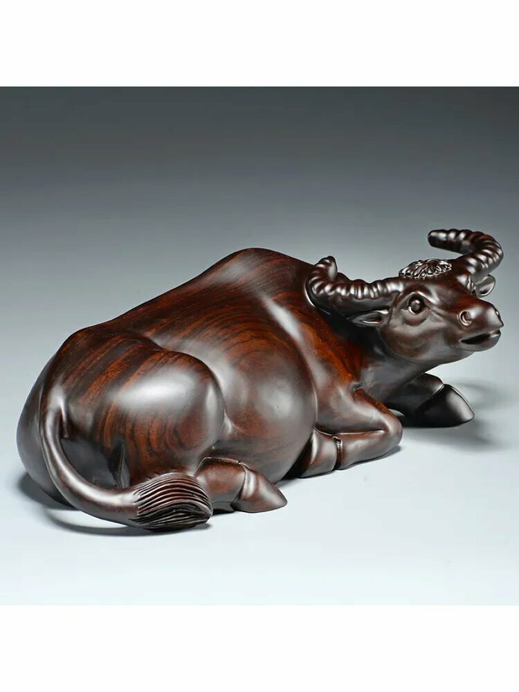 Резные украшения в виде буйвола из черного дерева, все из массива дерева,20, Черный 2