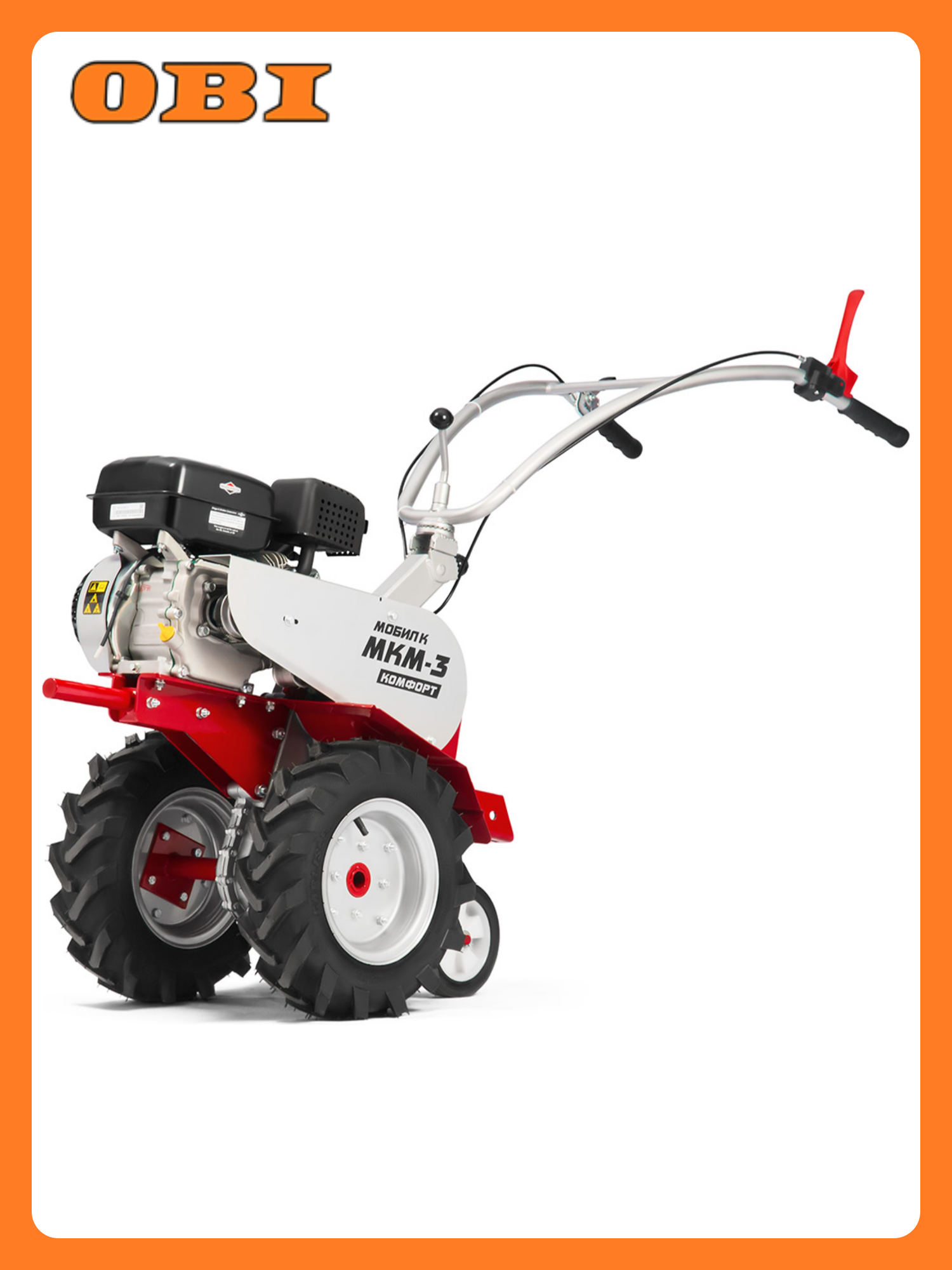 Мотоблок Мобил К МКМ-3 Комфорт, 7 л. с, шестеренчато-цепной редуктор, пневматические колеса