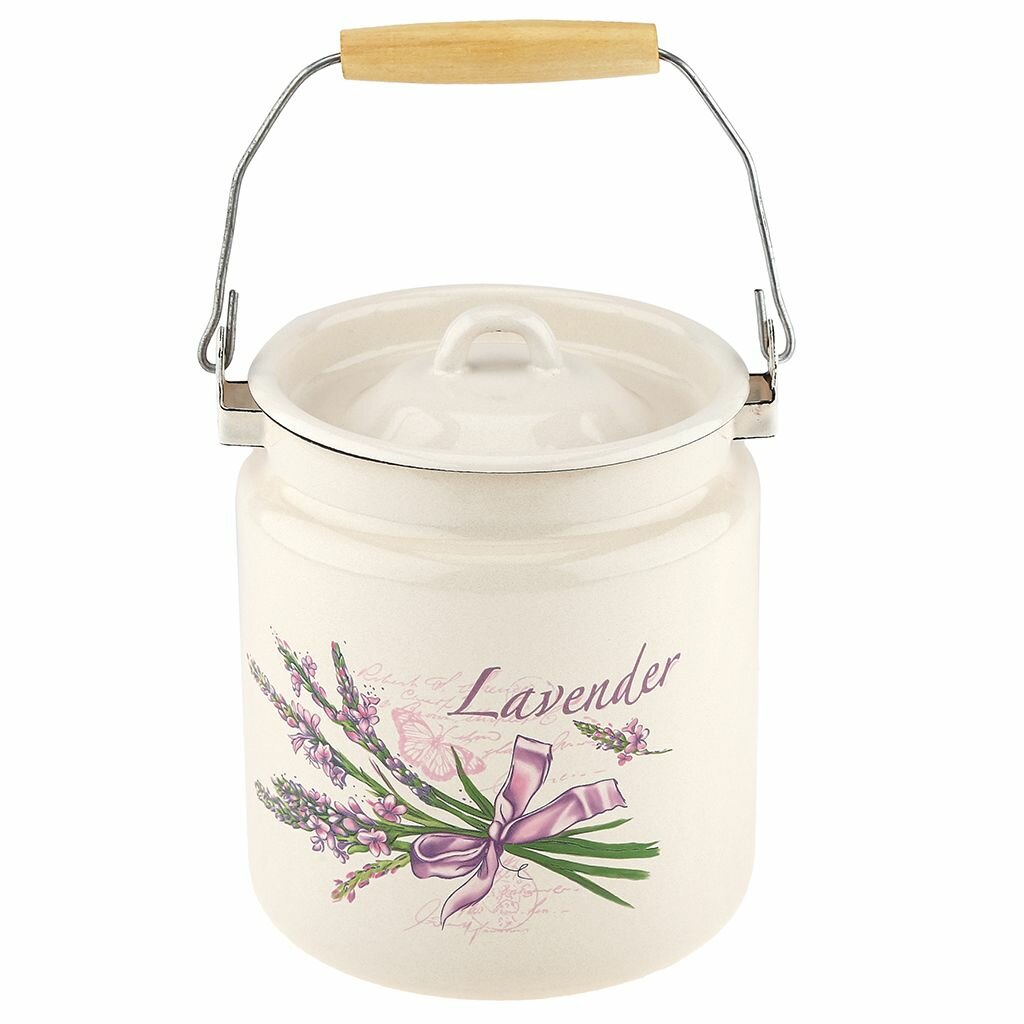 Бидон эмалированный Лысьвенские эмали Лаванда , 3.5 л, с двойным эмалевым покрытием, металлическая крышка (С-0613Др/4ЖмЭК)