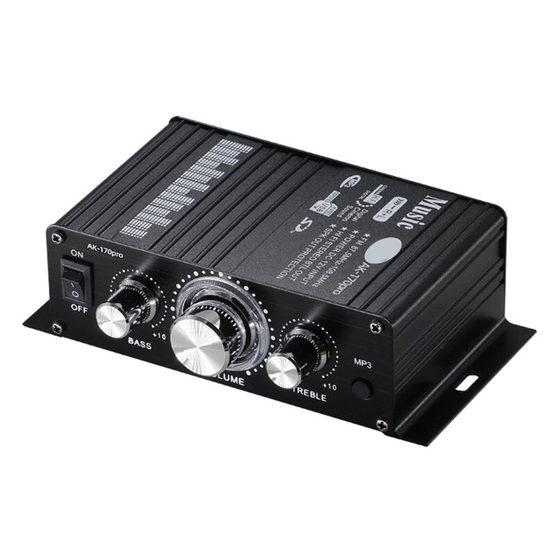 Аудиоусилитель High Fidelitys, совместимый С Bluetooth, С 2,0-Канальным Выходом, Регулируемым Управлением Басами И Высокими Частотами Для Автомобиля И Дома