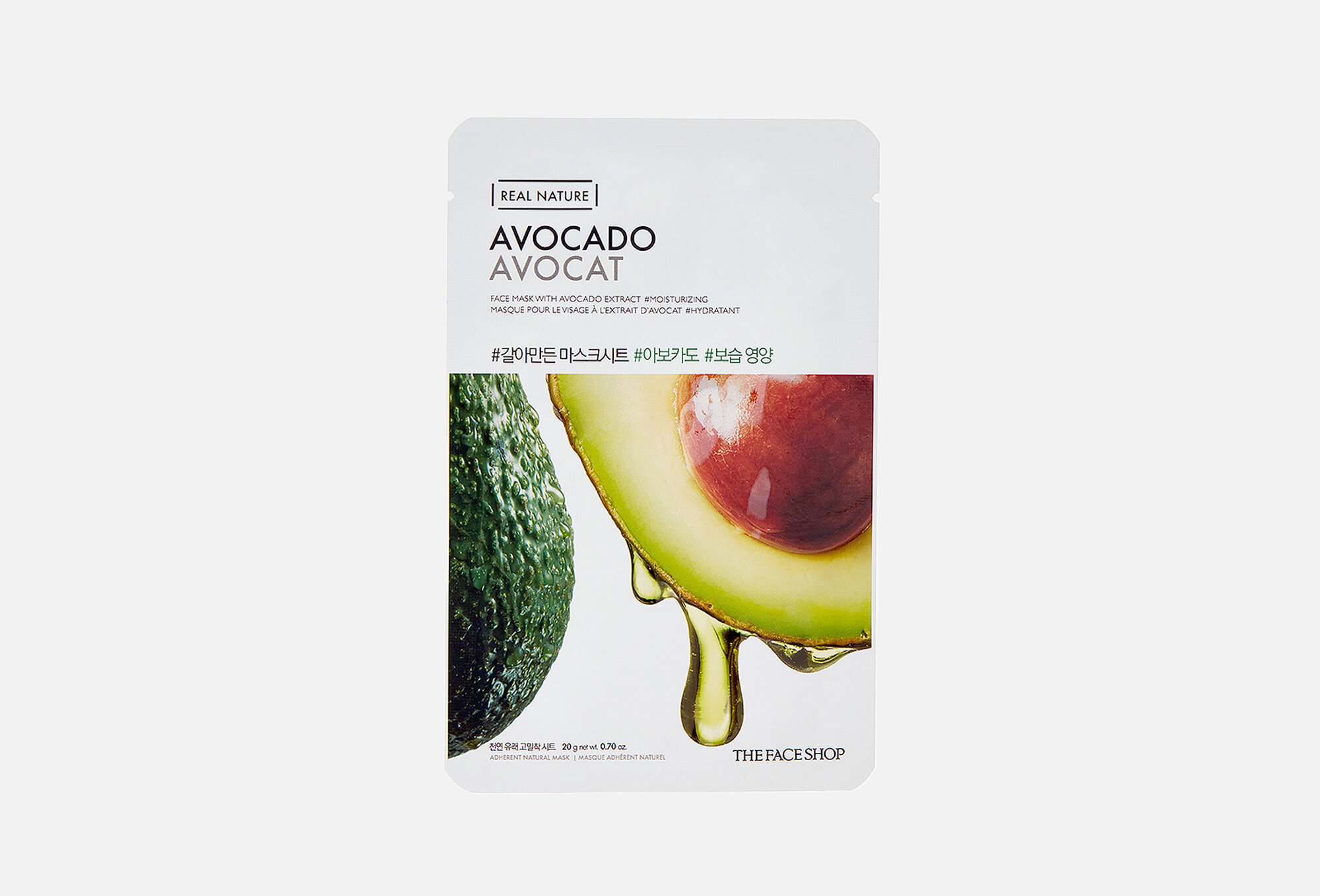 Питательная тканевая маска для лица THE FACE SHOP Real nature avocado