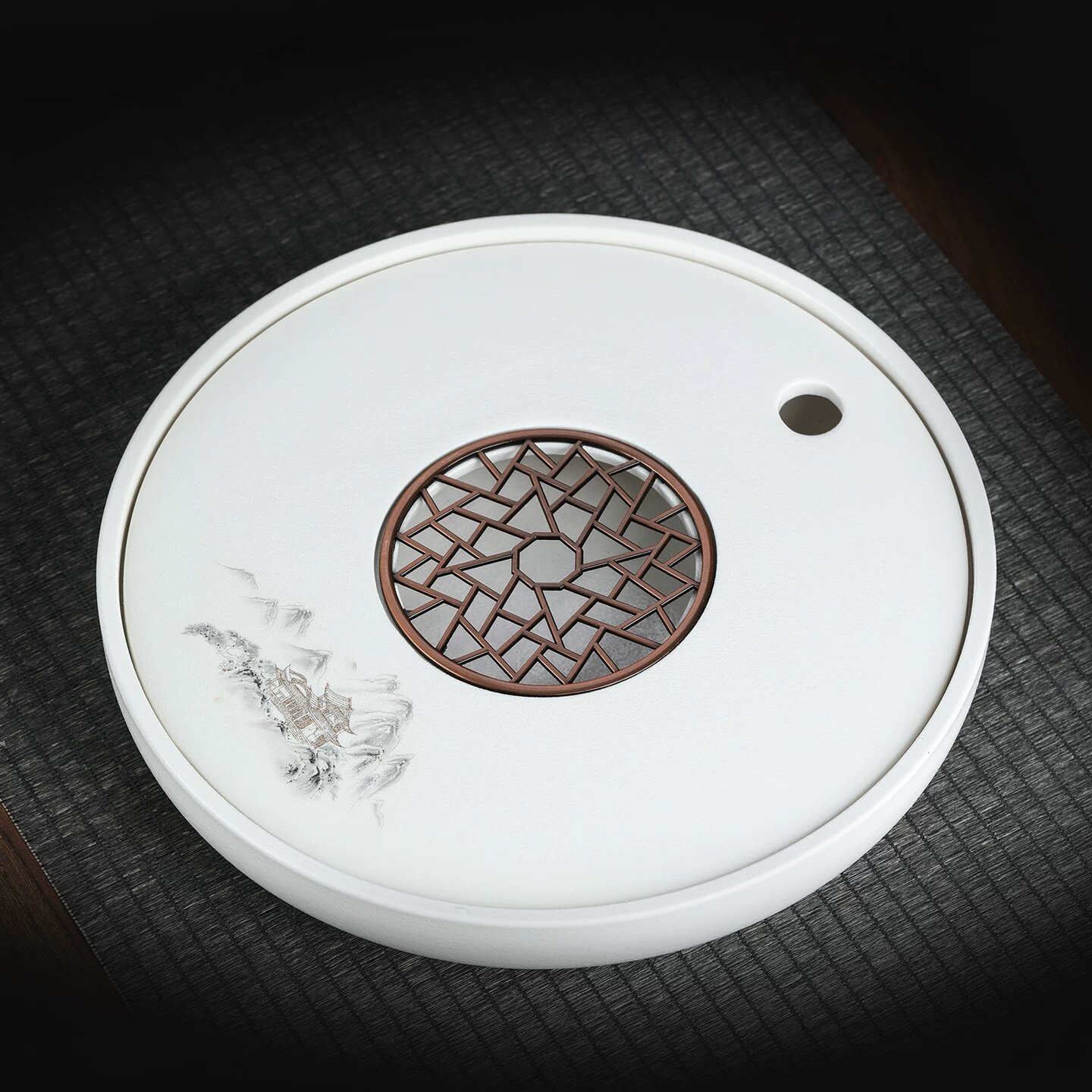 Новый стильный керамический поднос для чая, чайный столик, платформа для сухого заваривания, интегрированный чайный