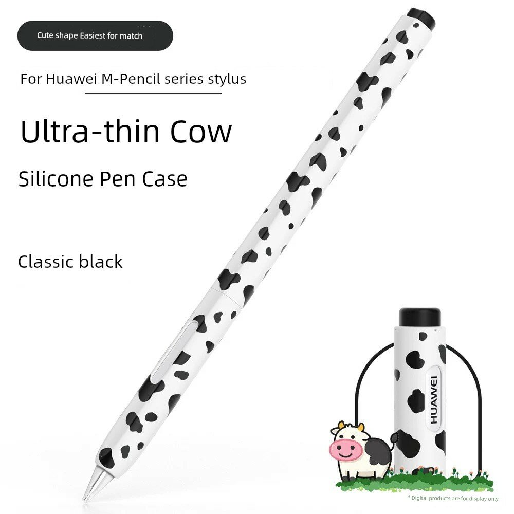 Чехол-накладка классического черного цвета с коровьим узором для Huawei M-Pencil 1/2/3, совместимость с MatePad