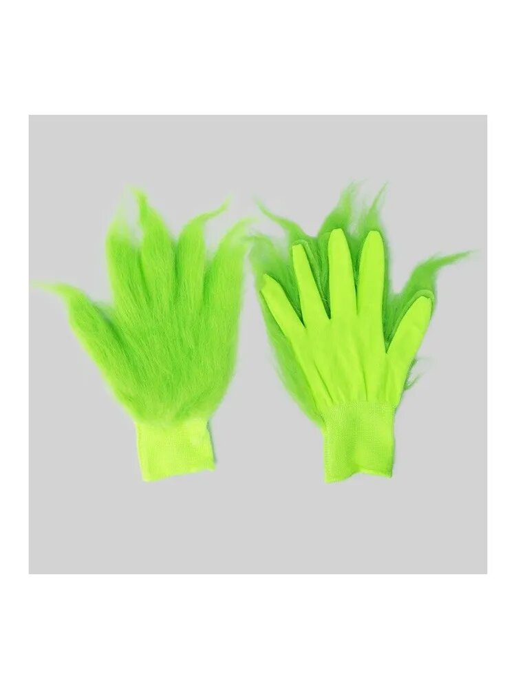 Костюм развлечения гринч с яркой латексной маской и удобными зелеными рукавицами для любого праздника гринч