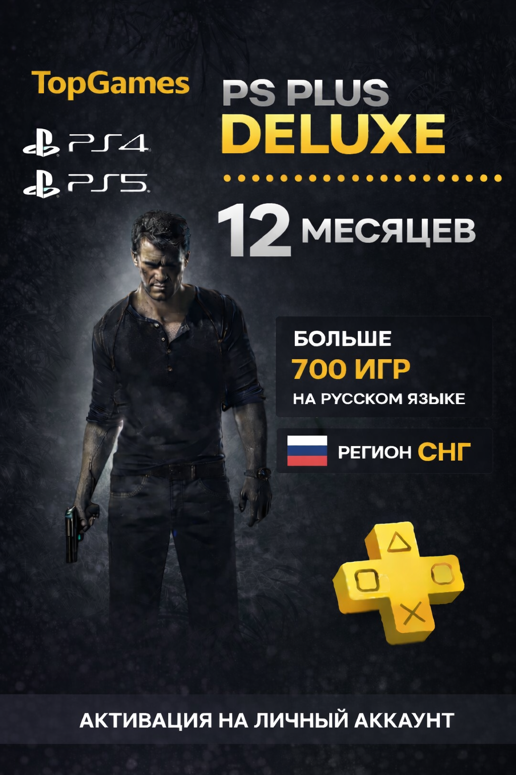 Подписка Playstation Plus Deluxe на 12 месяцев Украина PS5 PS4 Локализация русская