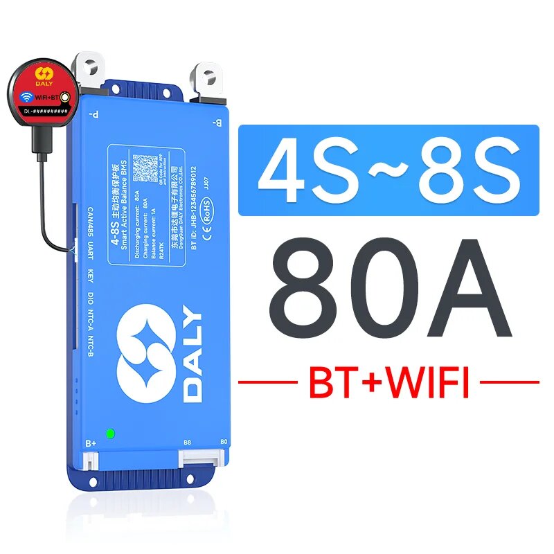 Активный балансир BMS 100 BALANCE для литий-ионных аккумуляторов 4-8S 80A WIFI