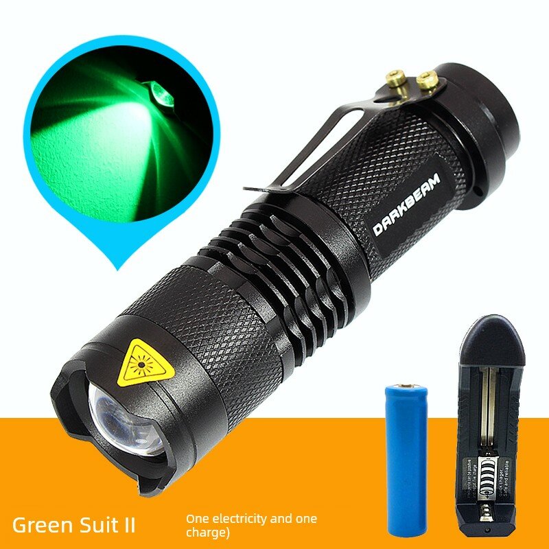 Фонарик с красным и зеленым светом, телескопическая регулировка фокуса, регулируемый дальний и ближний свет,