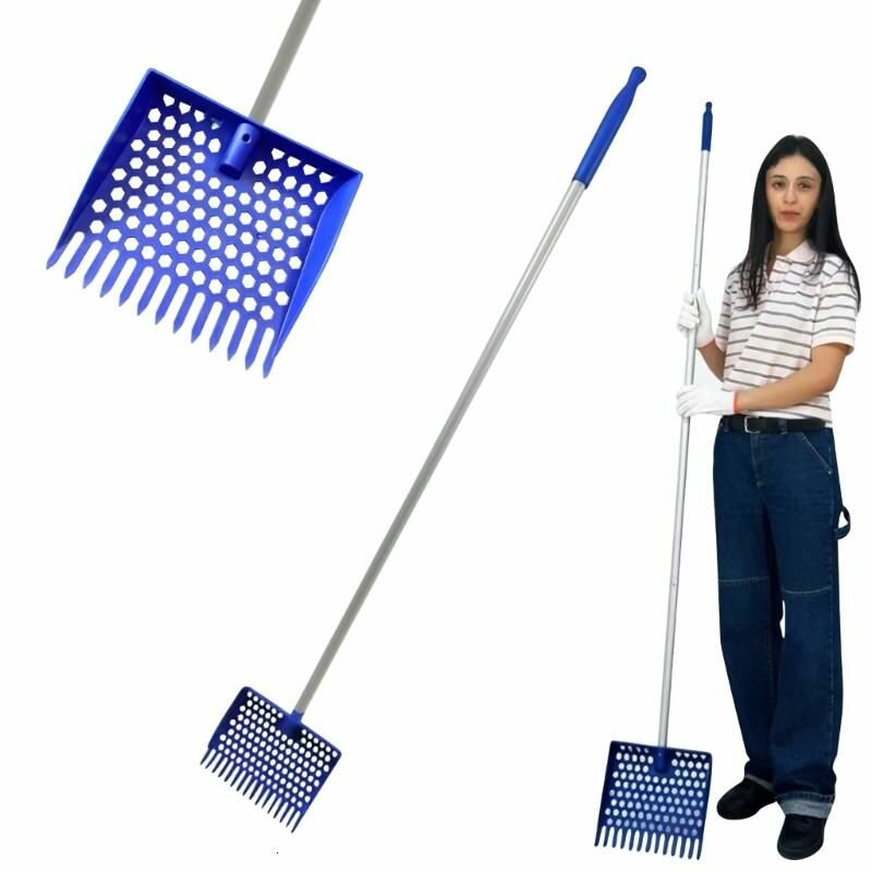 Регулируемый совок для куриного помета со съемной ручкой и эргономичной алюминиевой лопатой