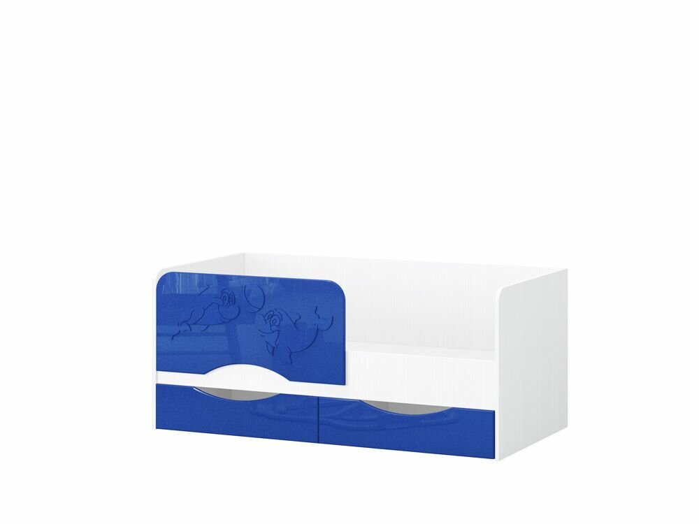 Кровать детская Дельфин-2 МДФ (сп. место 0,8х1,6 ), дуб белый / сапфир (Регион 058)