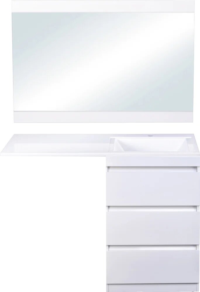 Мебель для ванной комнаты Style Line Даллас 100 Люкс Plus напольная, белая, 3 ящика R