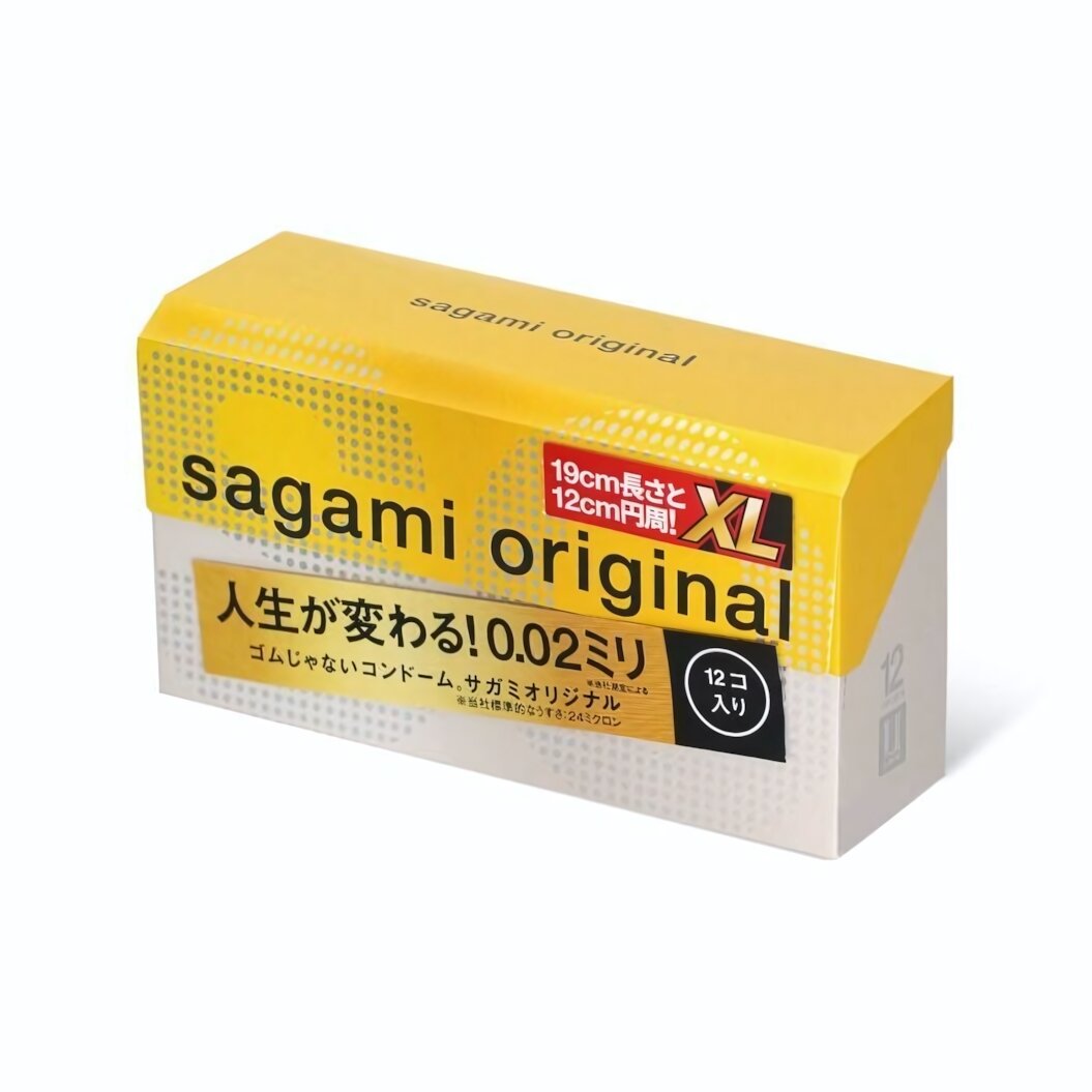 Презервативы полиуретановые Sagami Original 0.02 XL, 12 шт, для чувствительности и аллергиков