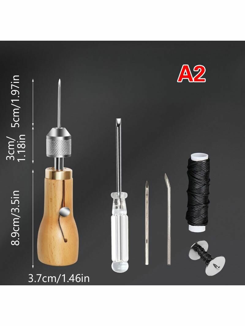 Набор для шитья и ткачества, полный комплект ручных инструментов для кожи и ткани, удобное хранение и портативность, подходит для начинающих и мастеров