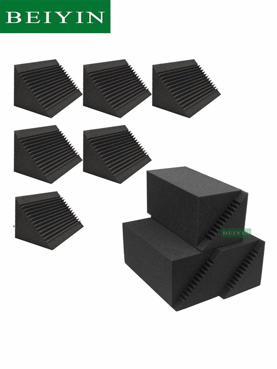 BEIYIN 48 шт. Акустическая угловая ловушка для басов высокой плотности, студийной звукоизоляционные панели