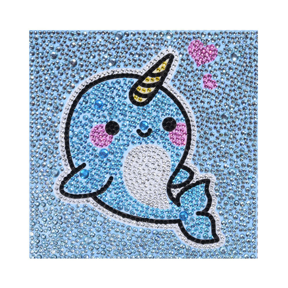 Наборы для 5D DIY алмазной живописи Нарвал Специальной формы алмазы Милые животные для детей новичков, Цвет: Как на картинке, Материал: Плотнота и смолевые алмазы, Тип: A, B, C, D, E, F, G, H, I (по выбору), Форма алмаза: Кристалл и Специальная форма,