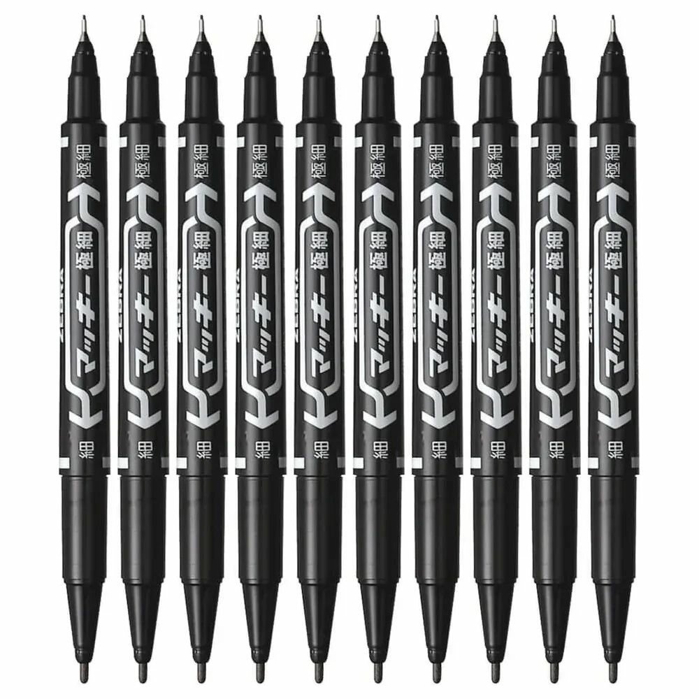 Строительный маркер SKRAB 2-х сторонний, черный, 10шт. 27055