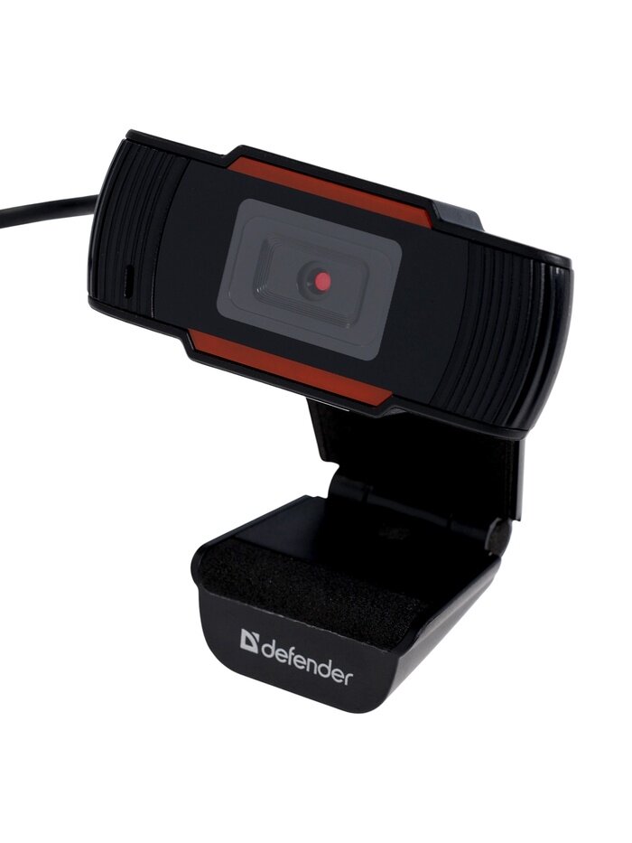 Веб-камера Defender G-lens 2579, 2 Мп, 1280×720, USB, jack 3.5, микрофон, 1.2 м, чёрная