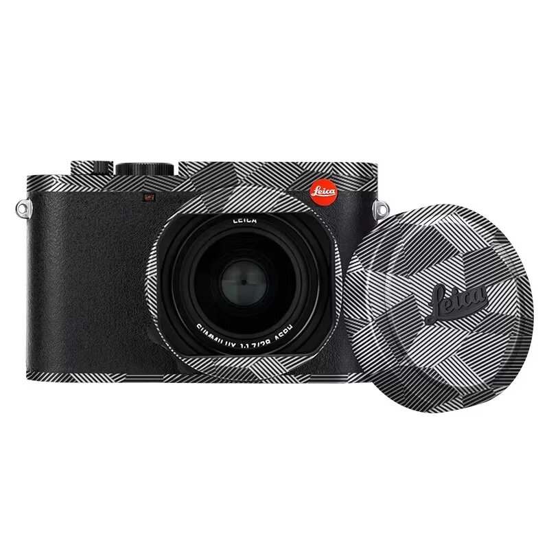 Защитная пленка для камеры Leica Q3 с светло-серым геометрическим рисунком, 3M клей, полное покрытие для цифровой камеры