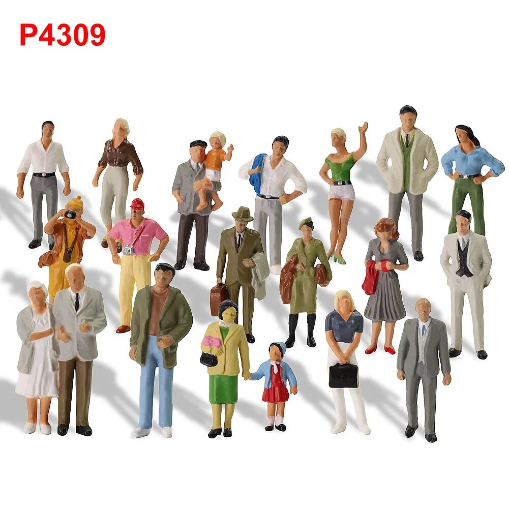 Фигурки людей Evemodel 1:43 пластик 20 шт P4309