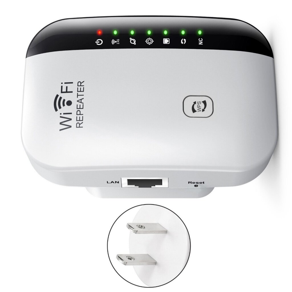 Сетевой усилитель 300 Мбит / с с 7 светодиодными лампочками Усилитель включает в себя кабель Ethernet