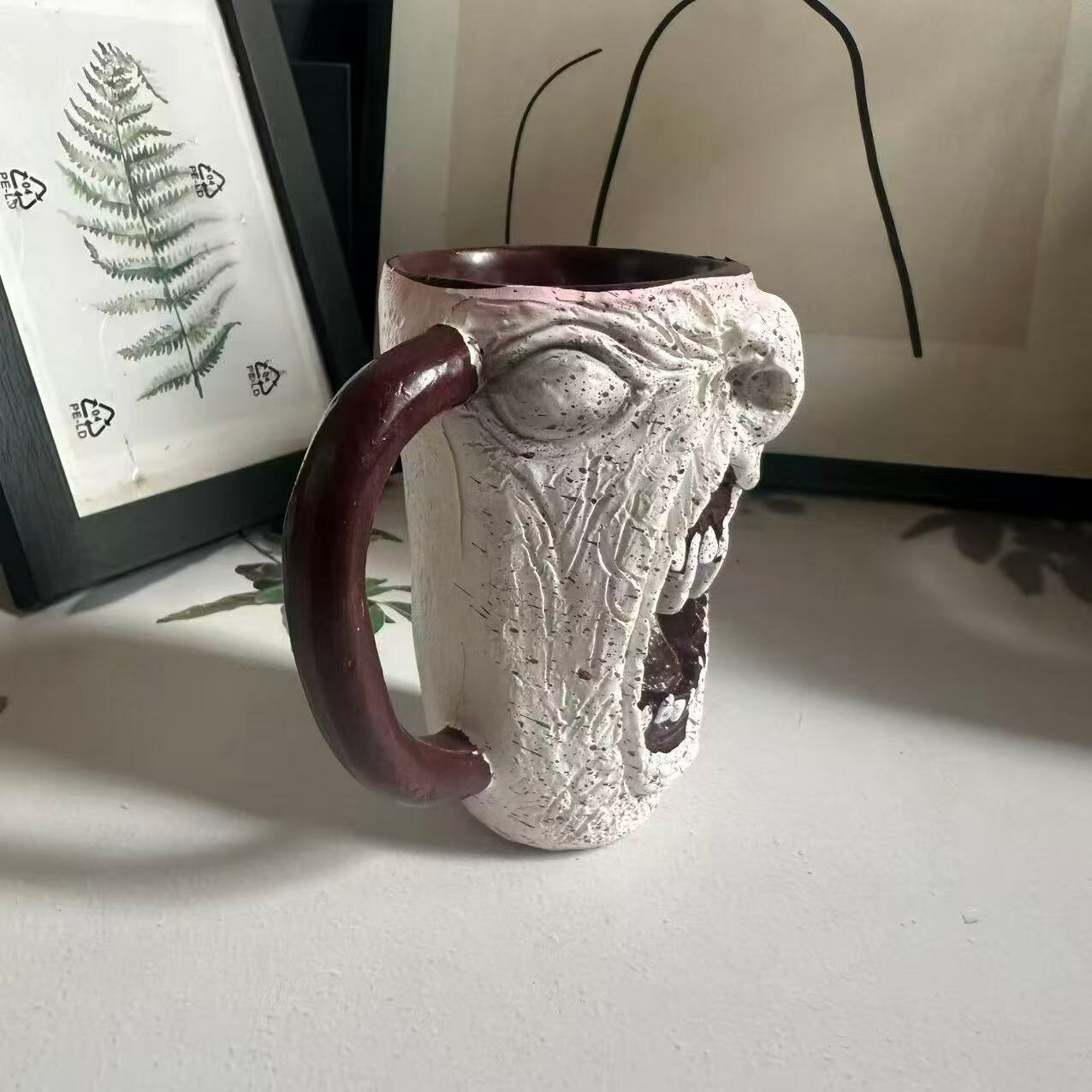 Кружка готическая вампир ручная работа купить полумаска керамическая подарочная черная уникальная