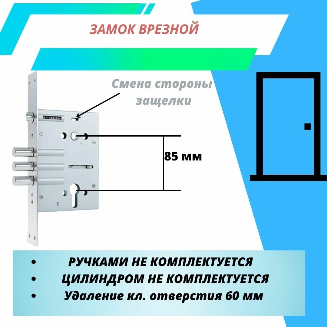 Замок врезной цилиндровый крит-м Blockido C1 004 БН (TOREX-Торекс)