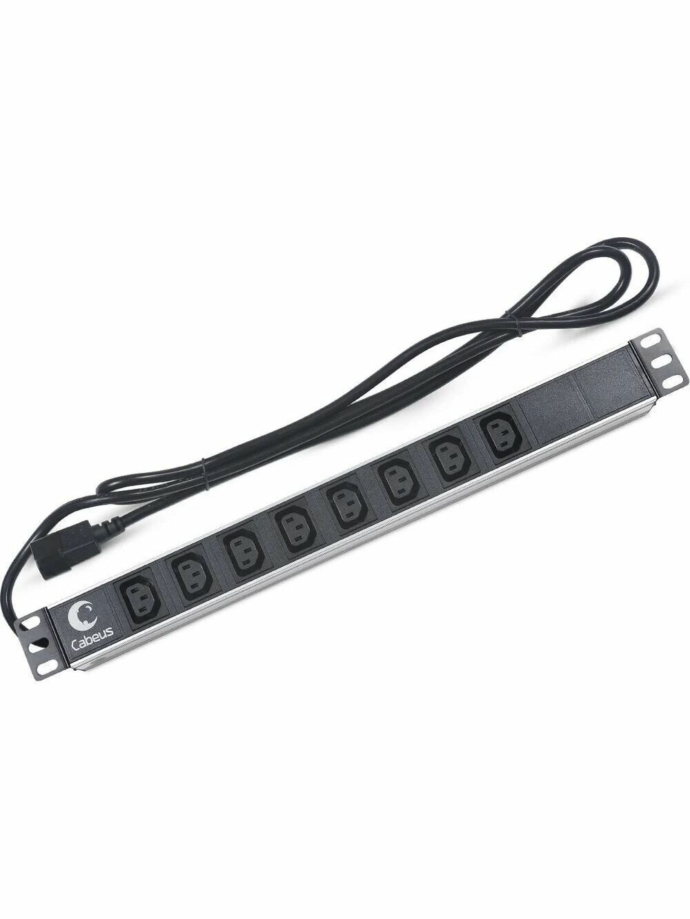 Блок розеток Cabeus для 19 шкафов горизонтальный 8 розеток IEC 320 C13 10 A IEC PDU-8I-2IEC