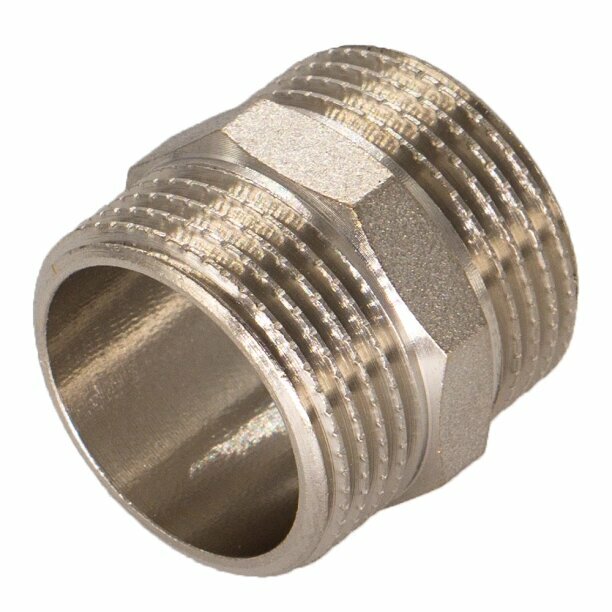 Ниппель СТМ 3/4" НР-НР латунь никель