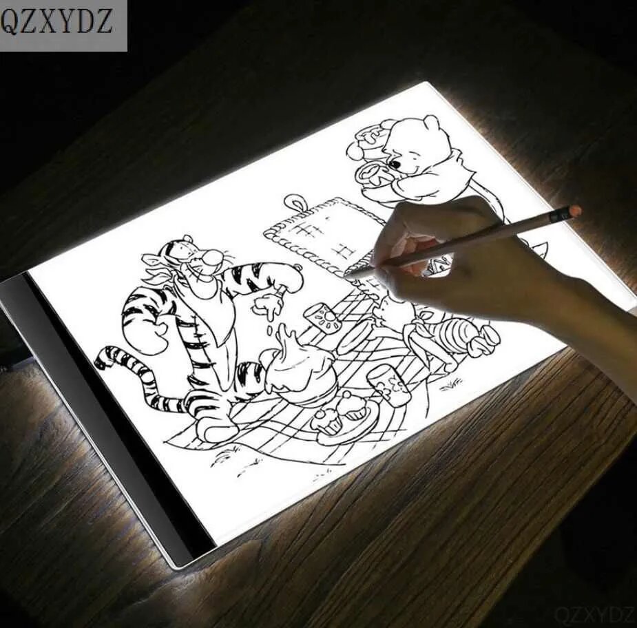 Графический планшет для рисования и копирования с LED подсветкой, А4-2024 newXYDZ