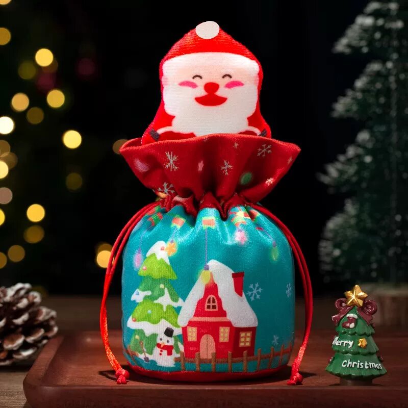 Подарочный пакет на Рождество, подарочная коробка для яблок на Сочельник, небольшой подарок для детей, пакет для