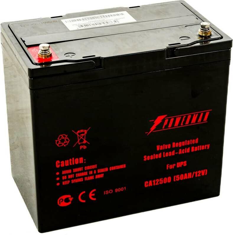 Аккумулятор Powerman CA12500 UPS, герметичный, свинцовый, 12V, 50Ah