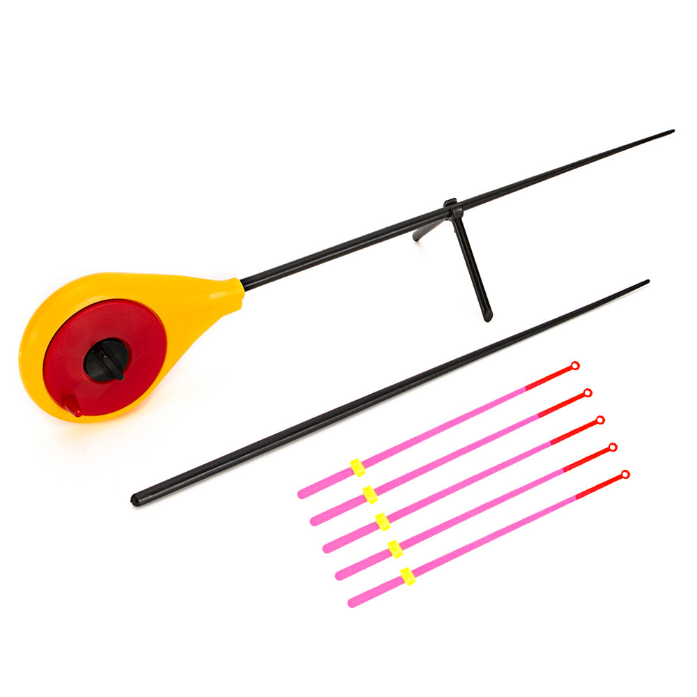Ледяные удочки для зимней рыбалки Fishing Pole с секцией из ABS, мини-удочки, вес 45 г, набор из 2 удочек и 5 наконечников