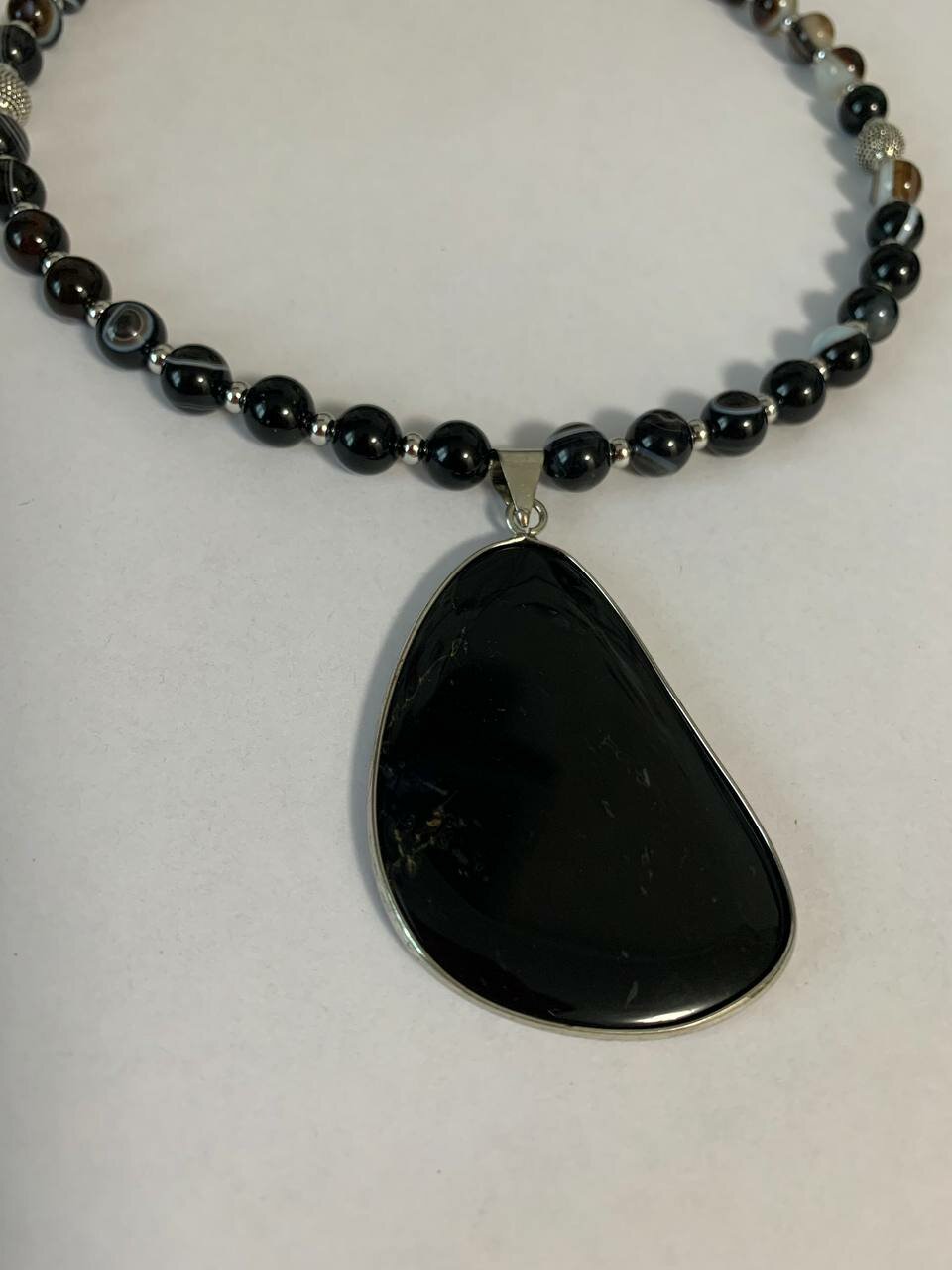 Комплект бижутерии: колье, агат