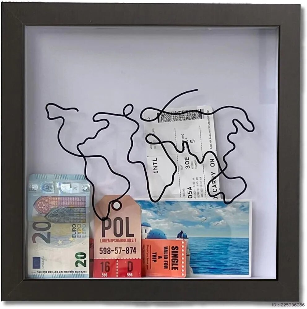 Декоративный органайзер для путешествий Yeria Journey, 8x8 дюймов коробка для хранения воспоминаний с отделениями для билетов и карт, стильная рамка-сувенир