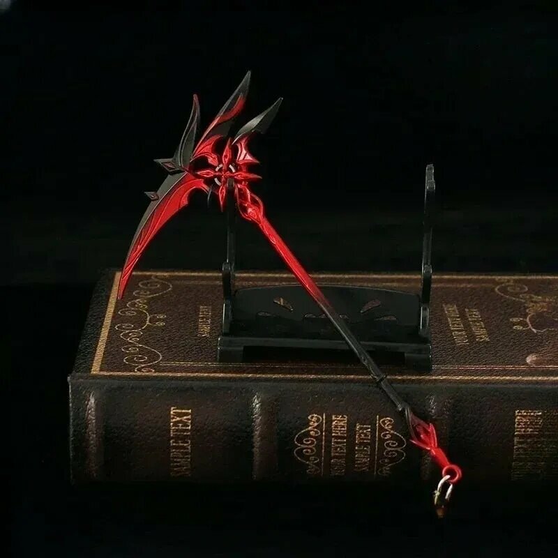 Коса "Облик багровой луны", оружие Арлекино из Genshin Impact, коллекционная модель, украшение для рабочего стола, подарок.