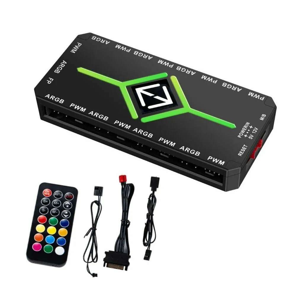 3Контактный Контроллер ARGB, 5 В, Охлаждающий 4Контактный Вентилятор С шимконцентратором, шимвентилятор ARGB, Черный