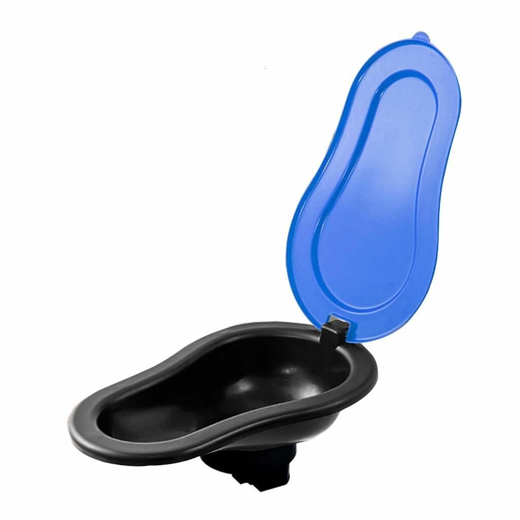 Оформление временного туалета на корточках-синий