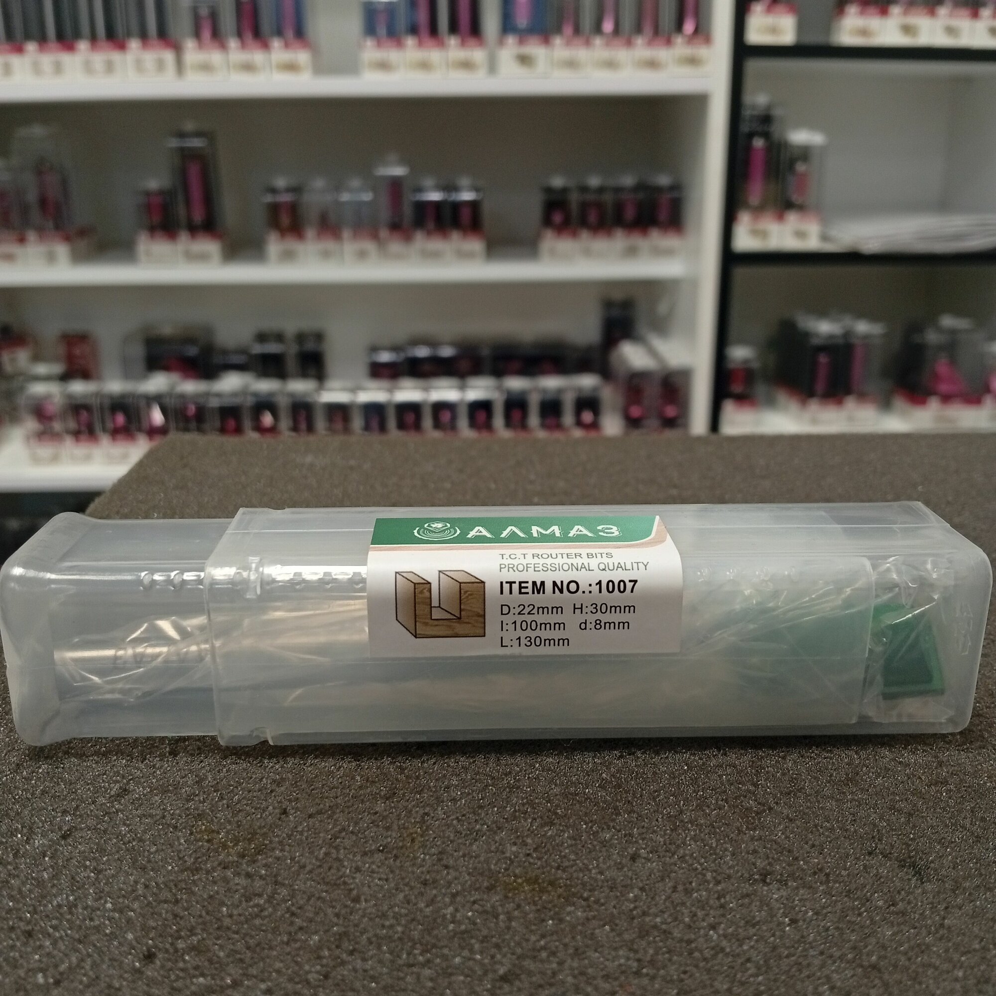Фреза пазовая с врезным зубом Алмаз 1007 Пазовая D:22mm I:30mm d:8mm L:130mm Арт: A1007D22d8