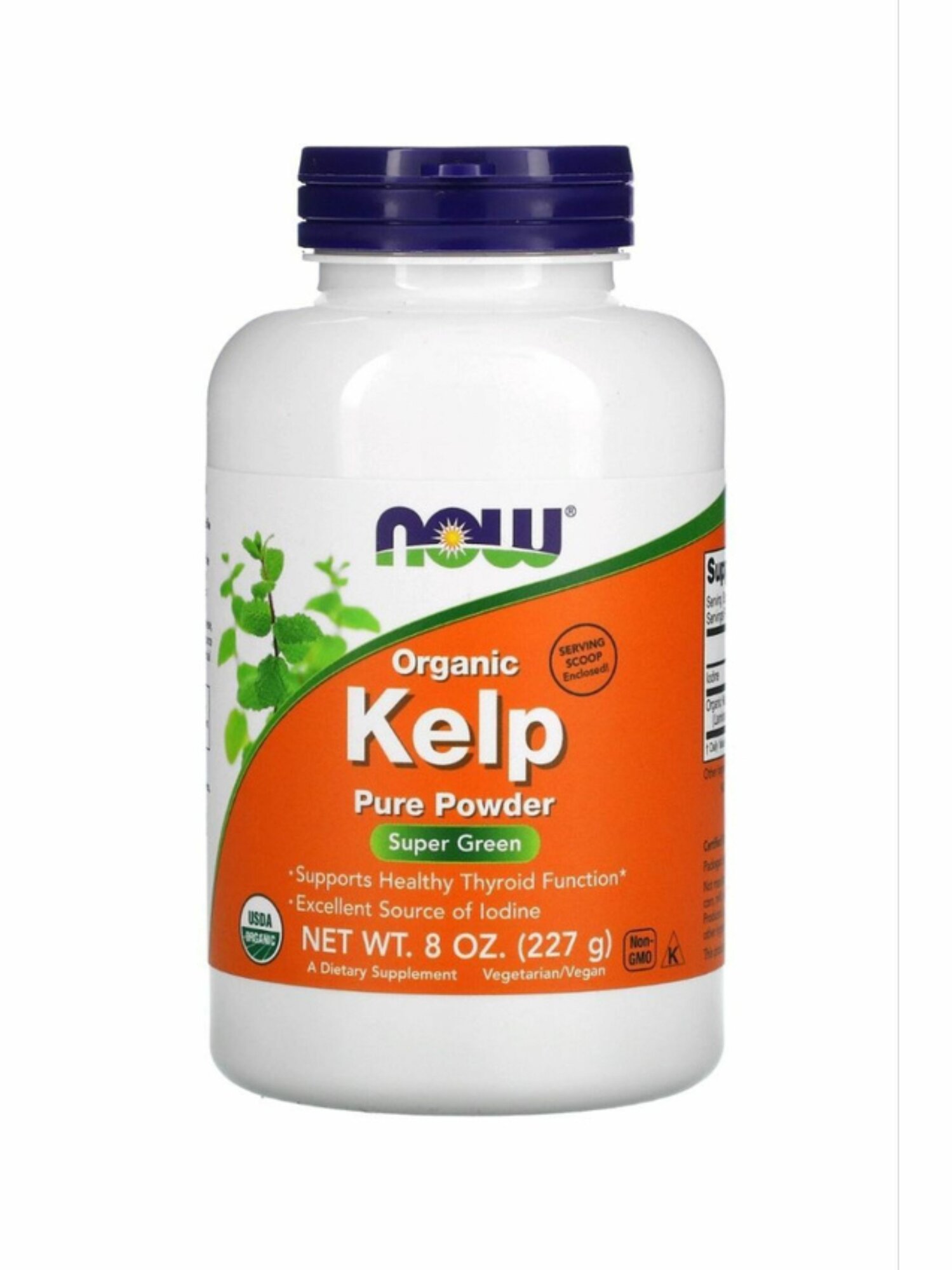 NOW Foods, Kelp, Органическая ламинария, чистый порошок - 227 г. (8 унций)