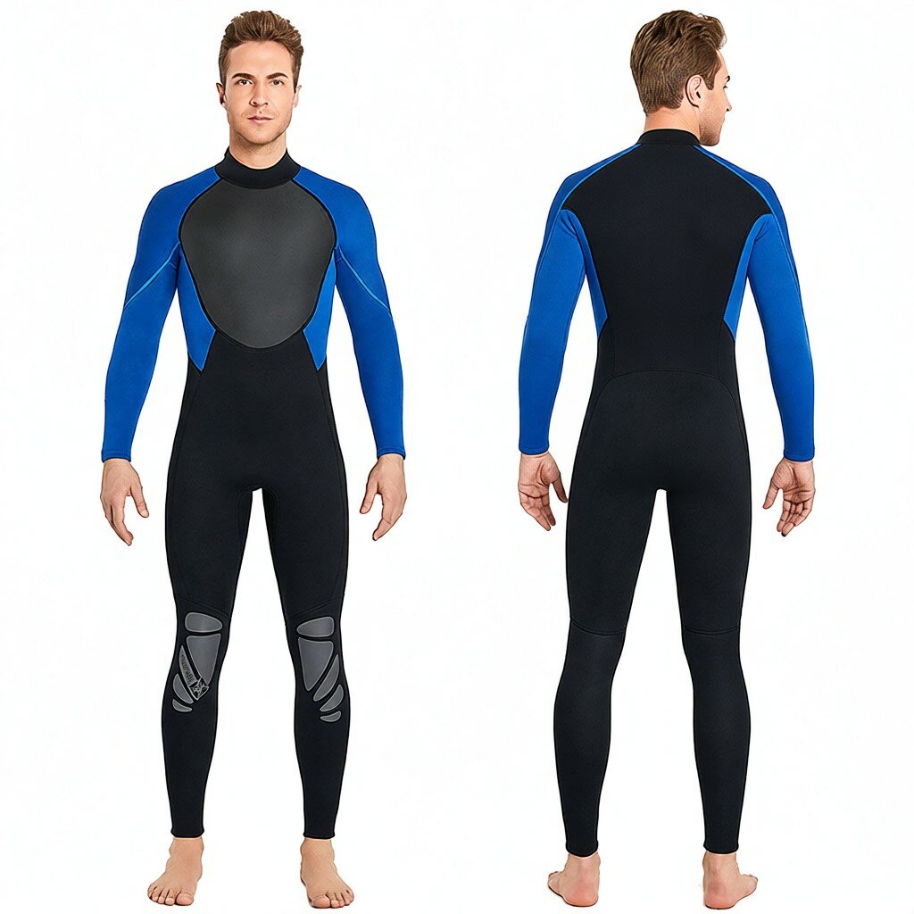 3mm Костюм для погружения мужской неопреновый полный для снорклинга скубы серфинга, размеры S M L XL 2XL 3XL, цвета синий черный, материал 0.5mm нейлон + 2.5mm неопрен, вес1.5 кг, в комплект входят 1 шт.