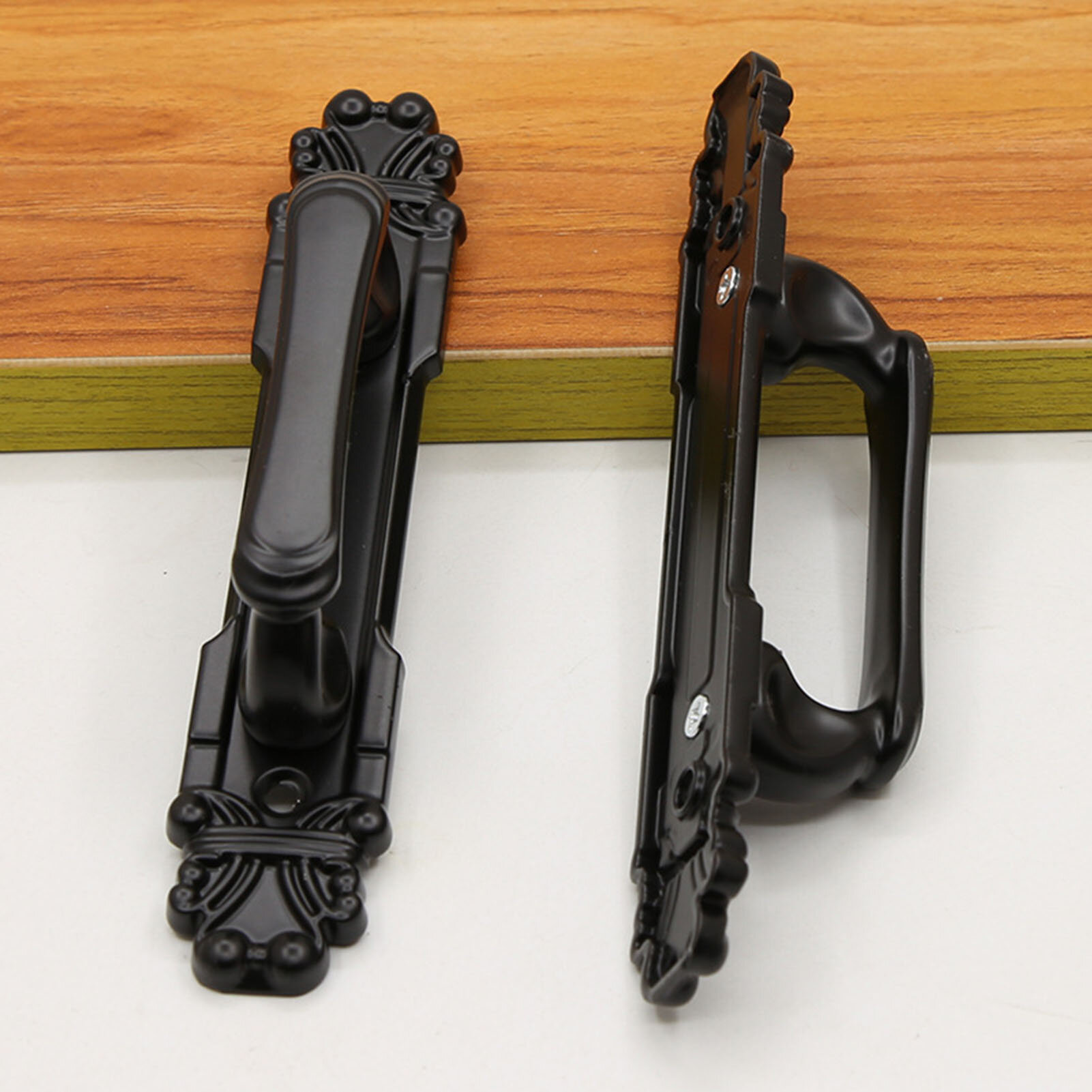 Ручка для амбарной двери металлическая цельная черная для тяжелых раздвижных дверей и деревянных гаражных ворот