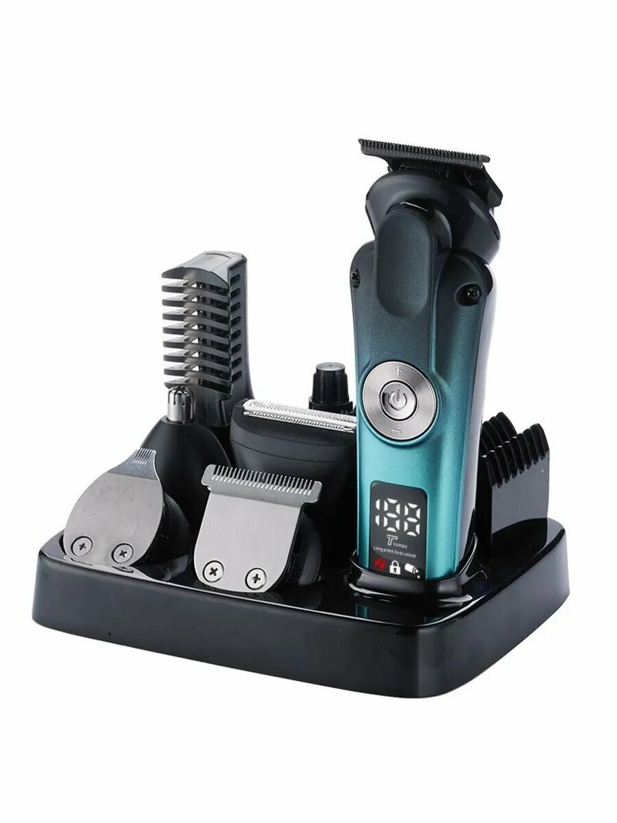 Мужской комплект для стрижки 6-в-1 электрическая бритва триммер для волос бороды и носа
