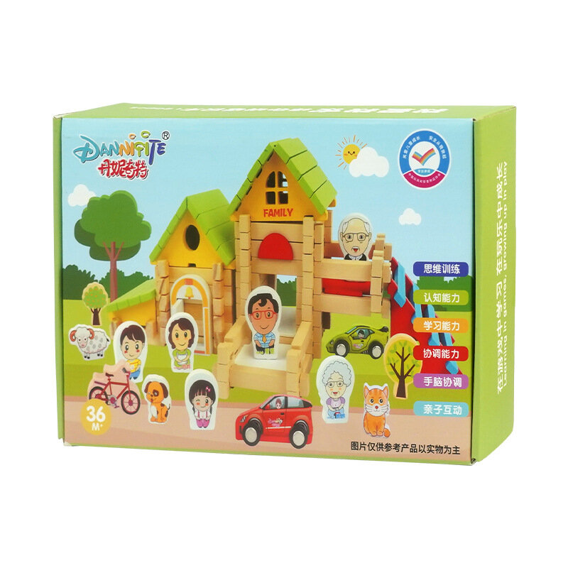 Детские деревянные образовательные блоки Лубан с пазами и шипами, сборка структуры, маленький архитектор, национальный стиль, интерактивная игрушка