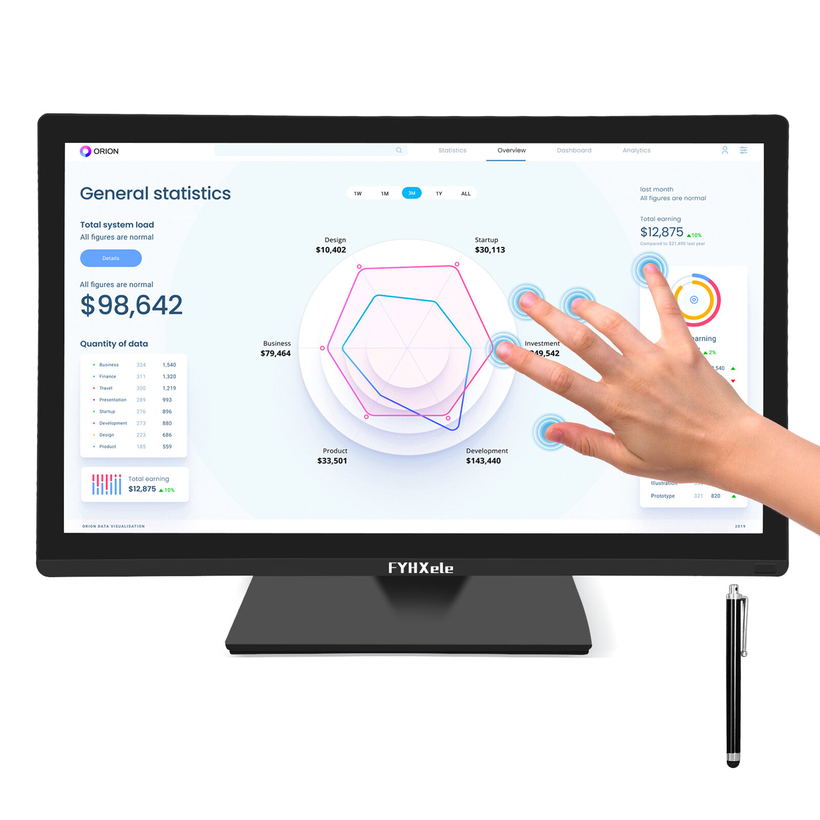 22-дюймовый сенсорный дисплей Встроенный промышленный дисплей Настенный сенсорный экран Сертификат CE