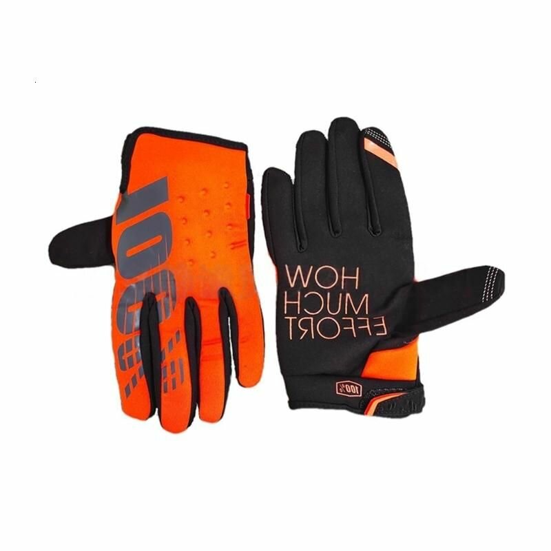 Термоцикловые перчатки с усиленными костяшками для BMX и даунхилла, Оранжевый - XL