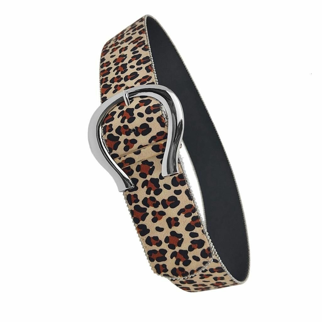 Широкий пояс для платьев и брюк, Леопардовый принт